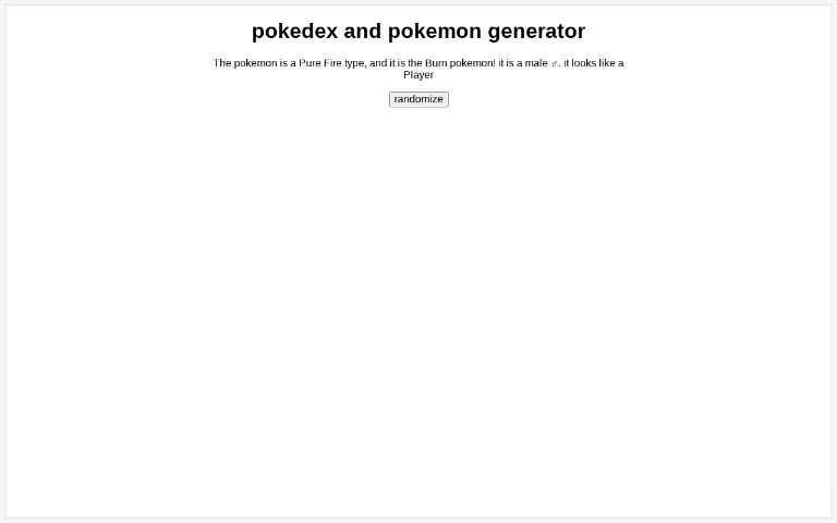 pokedex and pokemon generator