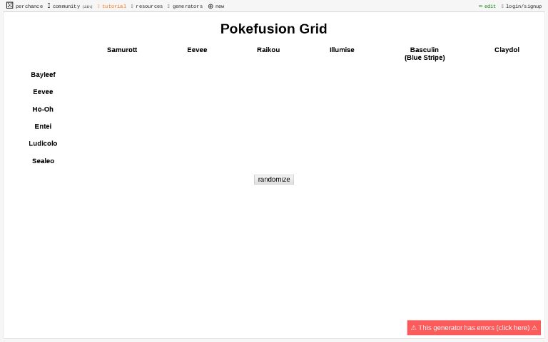 Pokefusion Grid ― Perchance Generator