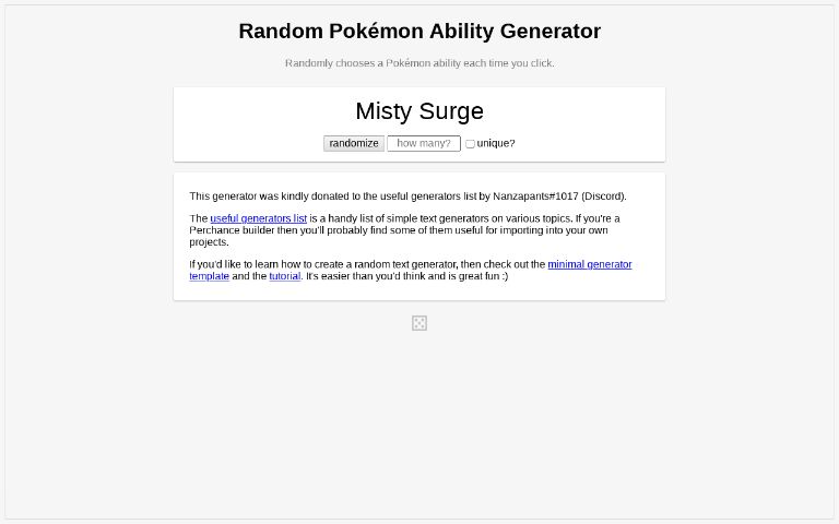 Random Pokémon Ability Generator