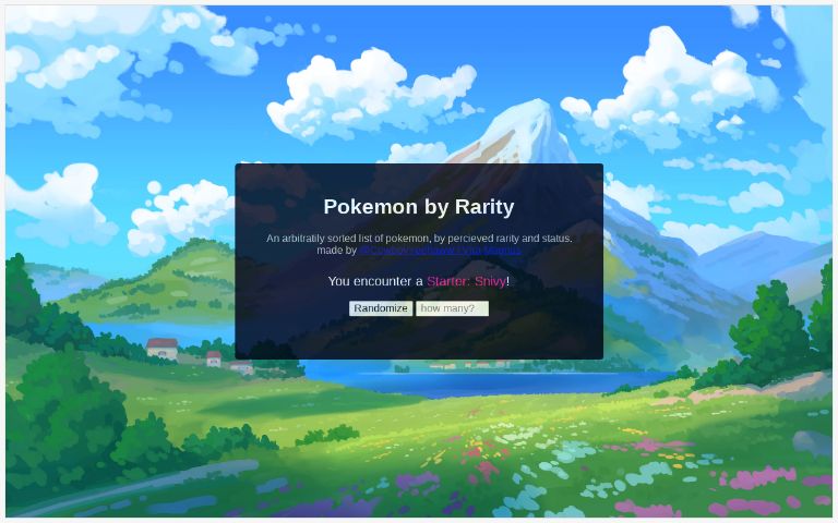 Pokemon by Rarity ― Perchance Generator