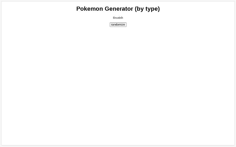 Pokemon Generator (by type)