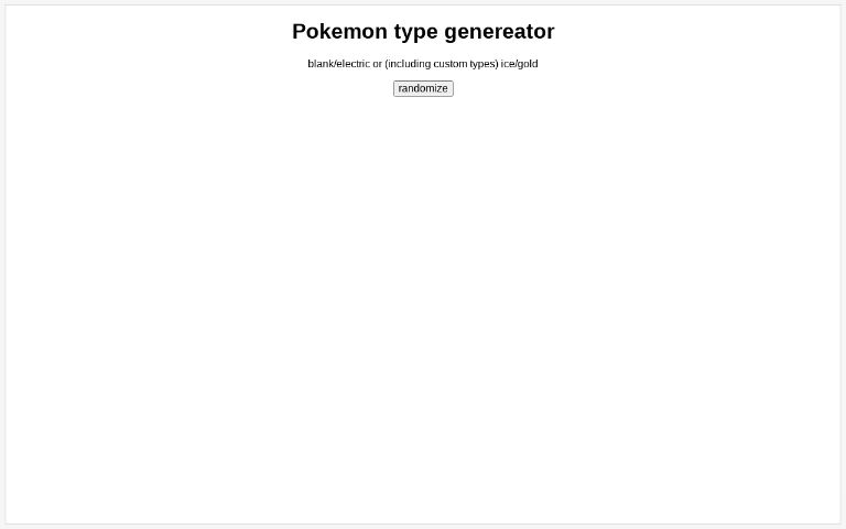 Pokemon type genereator
