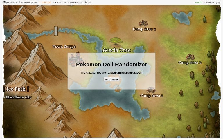 Pokemon Doll Randomizer ― Perchance Generator