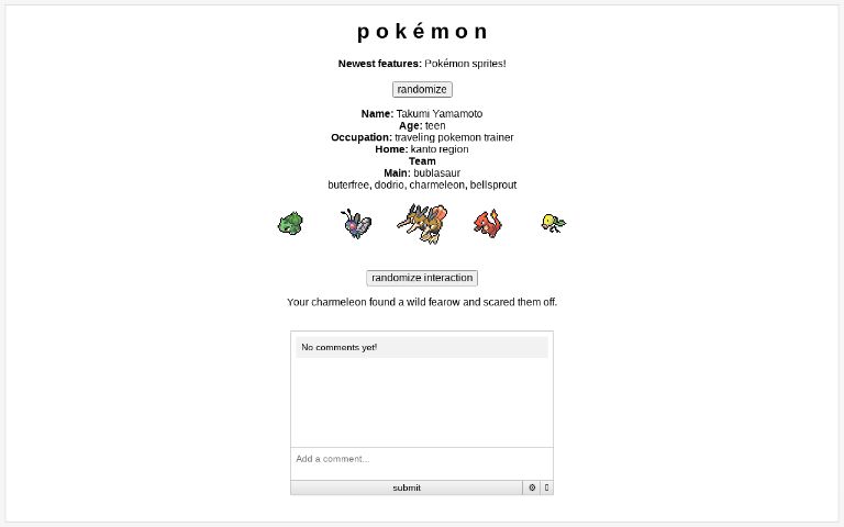 p o k é m o n ― Perchance Generator