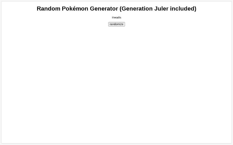 Random Pokémon Generator (Generation Juler included)