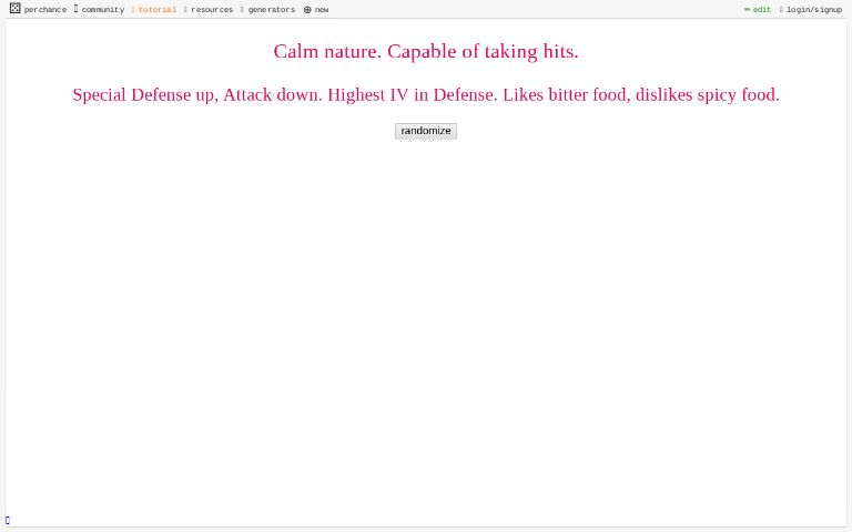 Pokemon Nature ― Perchance Generator