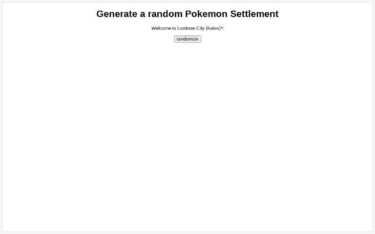 Generate a random Pokemon Settlement