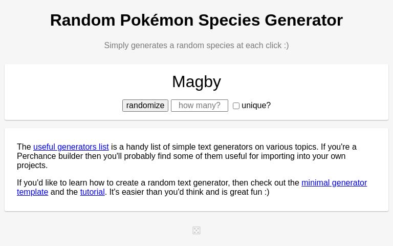 Random Pokémon Species Generator