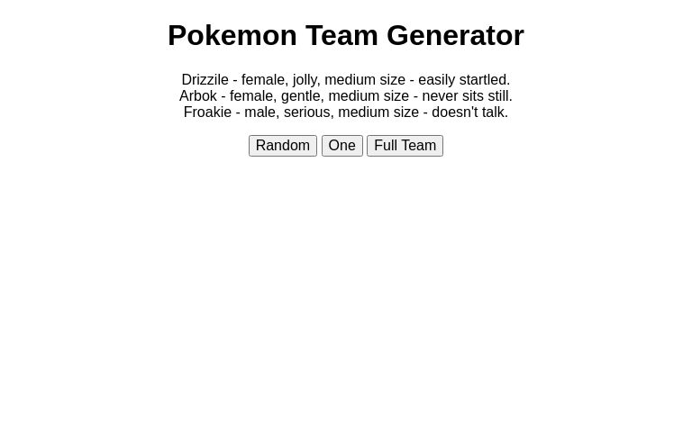Pokemon Team Generator