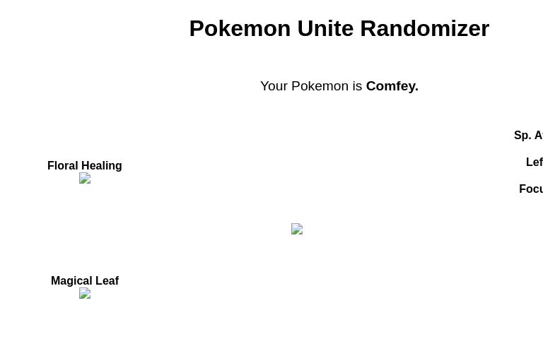 Pokemon Unite Randomizer ― Perchance Generator