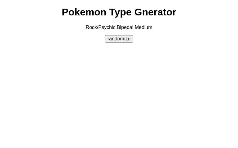 Pokemon Type Gnerator ― Perchance Generator