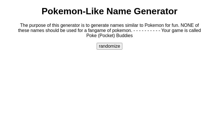 Pokemon-Like Name Generator