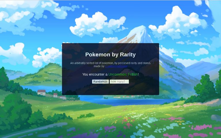 Pokemon by Rarity ― Perchance Generator