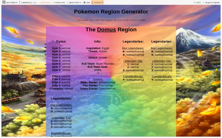 Pokemon Region Generator