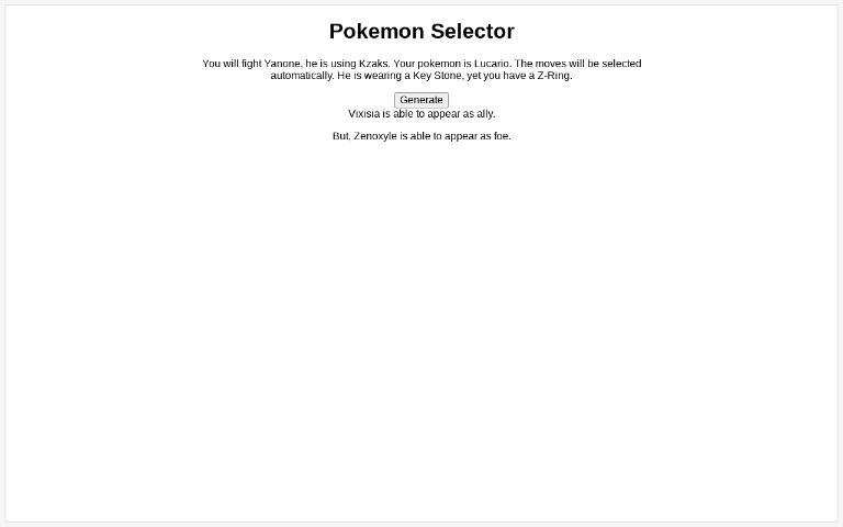 Pokemon Selector ― Perchance Generator
