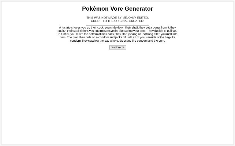 Pokèmon Vore Generator