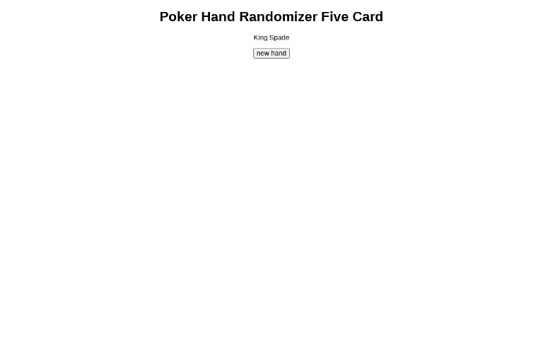 Poker Hand Randomizer Five Card ― Perchance Generator