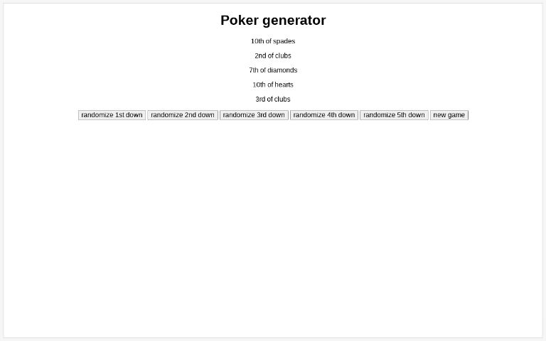 Poker generator