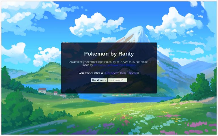 Pokemon by Rarity ― Perchance Generator