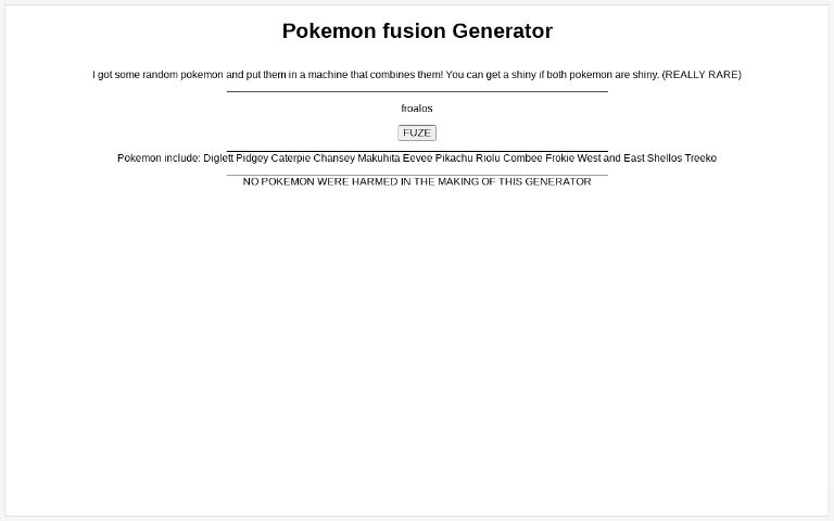 Pokemon fusion Generator