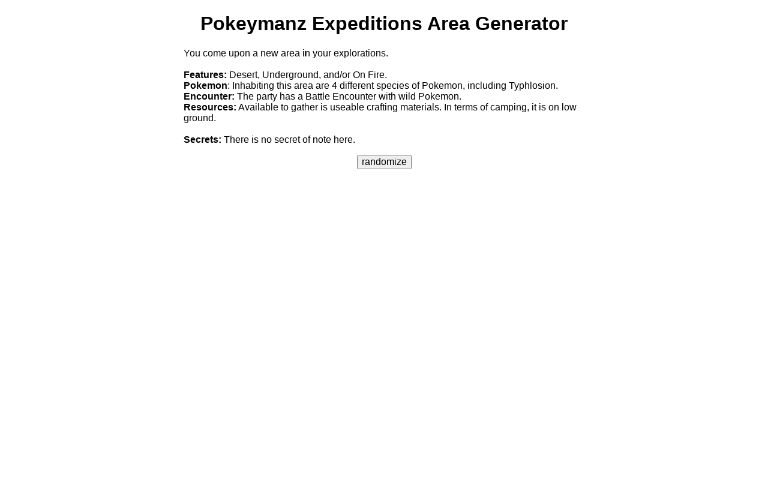 Pokeymanz Expeditions Area Generator