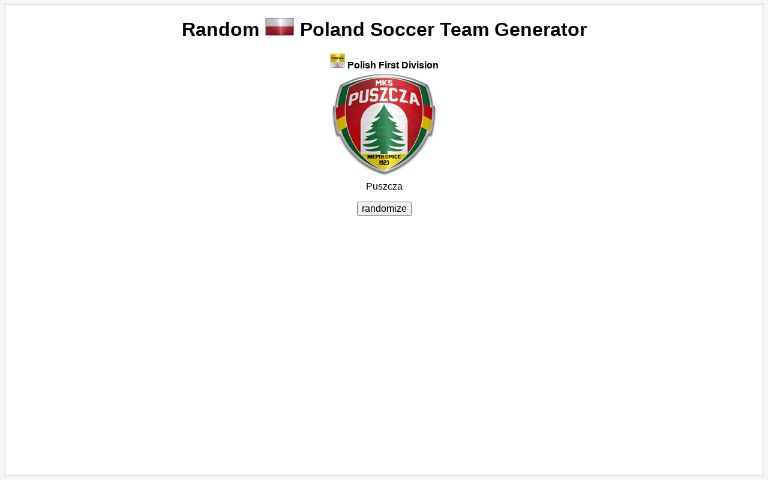 Random Poland Soccer Team Generator