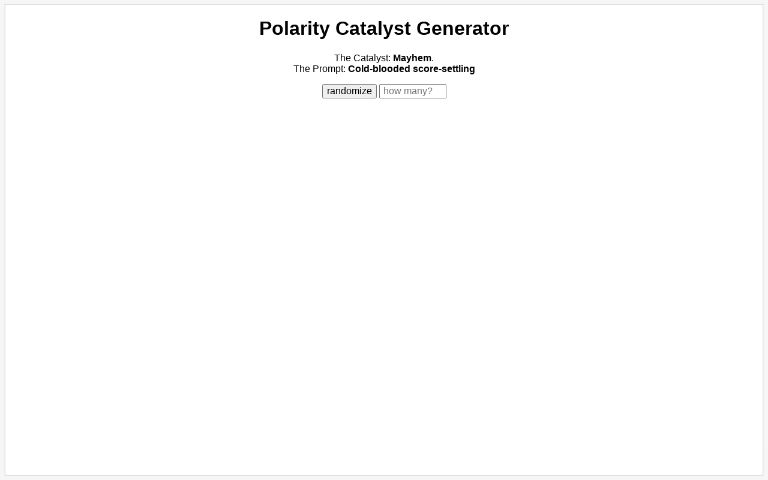 Polarity Catalyst Generator