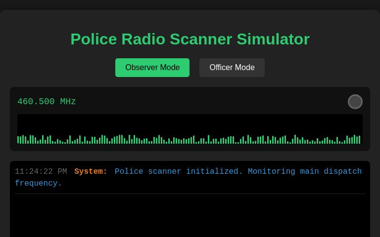 Police Radio Scanner Simulator ― Perchance Generator