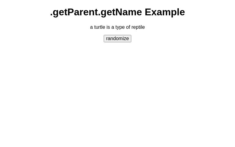 .getParent.getName Example ― Perchance Generator