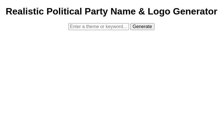 Realistic Political Party Name & Logo Generator