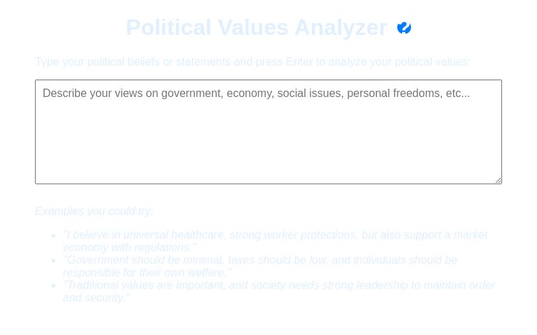 Political Values Analyzer ? ― Perchance Generator
