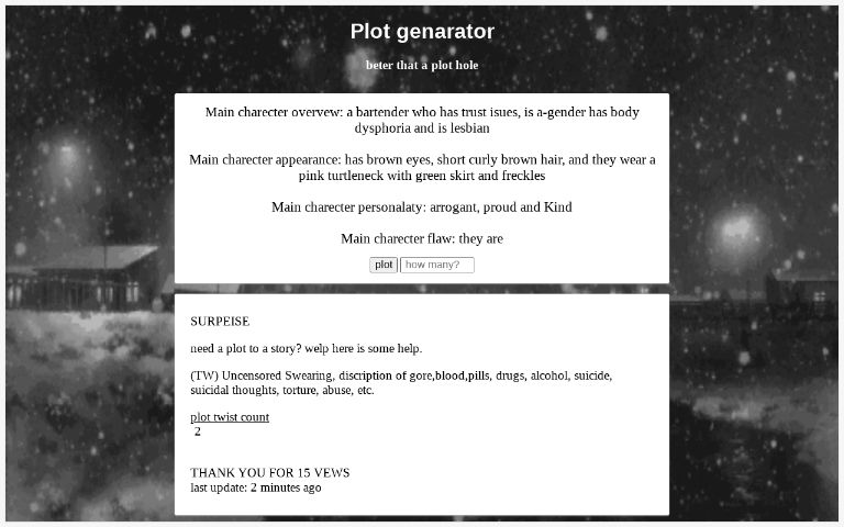 Plot twist *ghasp* ― Perchance Generator