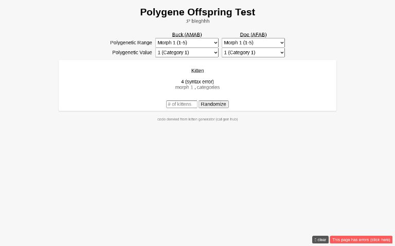 Polygene Offspring Test ― Perchance Generator