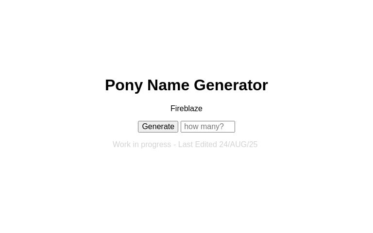 Pony Name Generator