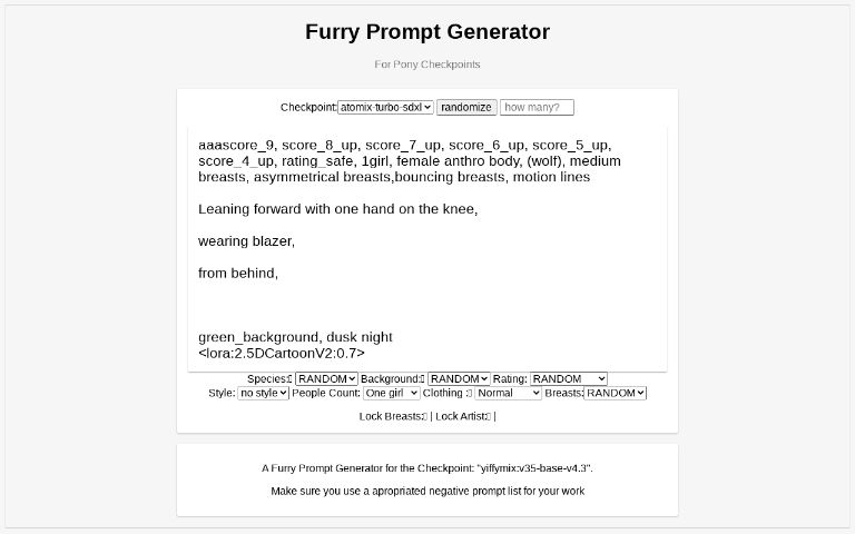 Furry Prompt Generator