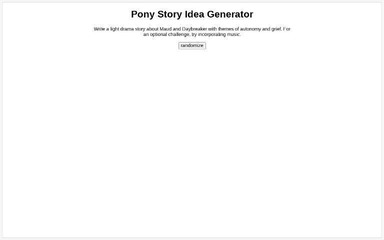 Pony Story Idea Generator