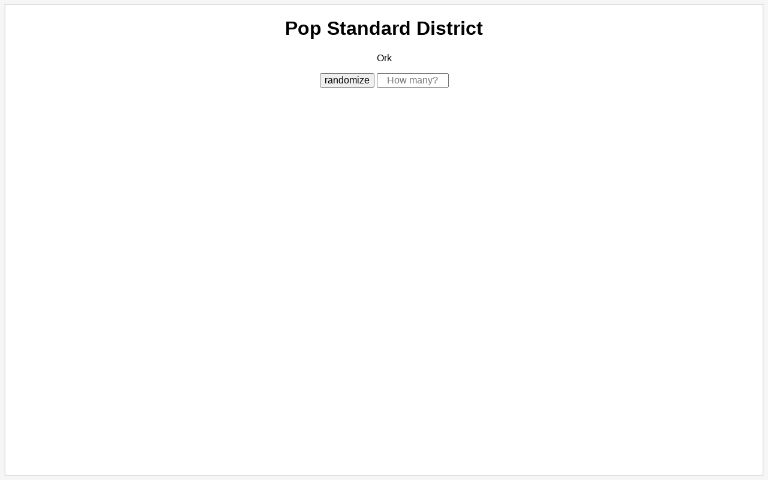 Pop Standard District ― Perchance Generator
