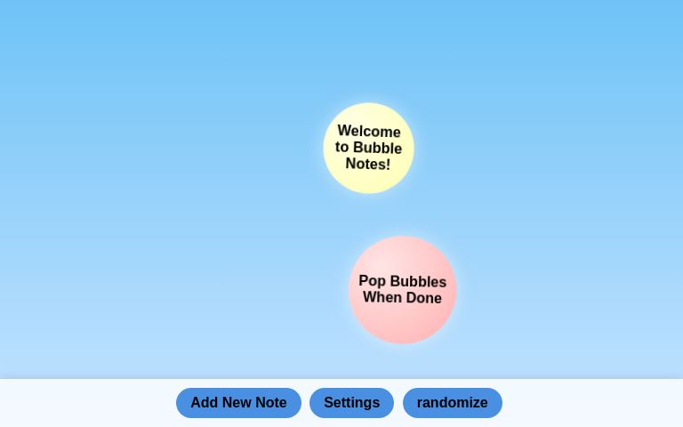 Bubble Notes ― Perchance Generator