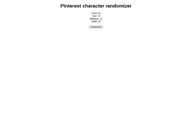 Pinterest character randomizer ― Perchance Generator