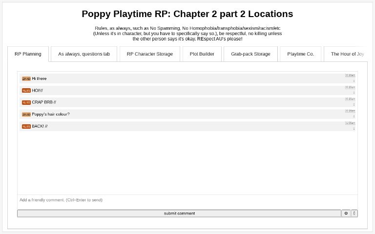 Poppy Playtime RP: Chapter 2 part 2Locations ― Perchance Generator
