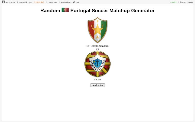 Random Portugal Soccer Matchup Generator