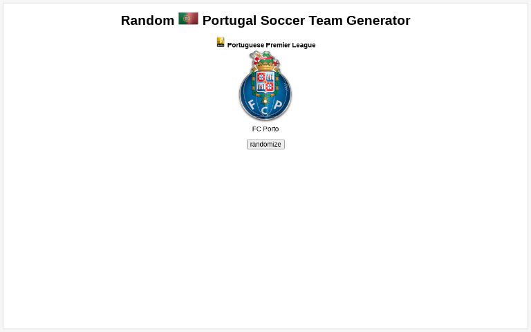 Random Portugal Soccer Team Generator