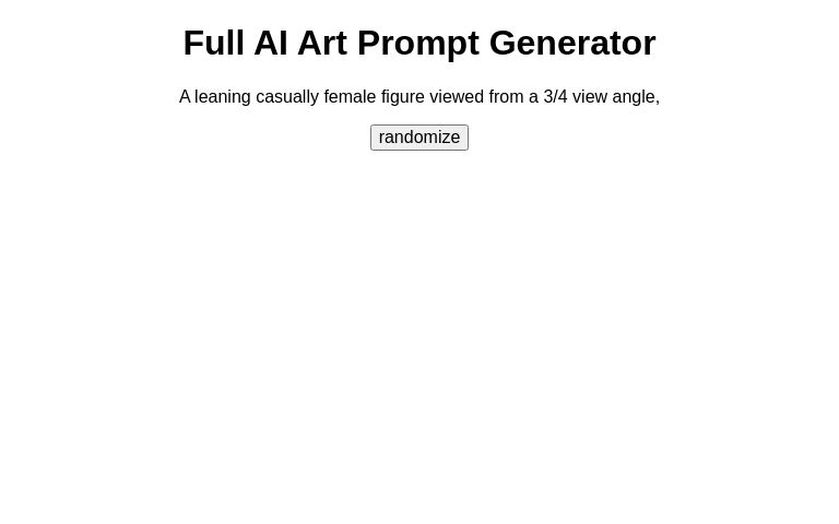 Full AI Art Prompt Generator