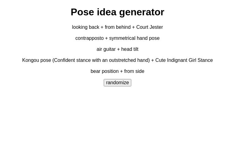 Pose idea generator