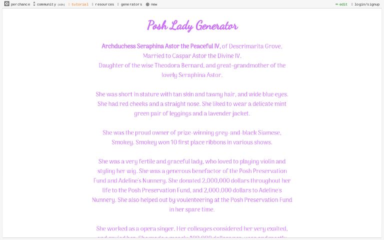 Posh Lady Generator