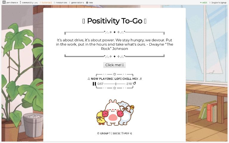 🌻 Positivity To-Go 🌻 ― Perchance Generator