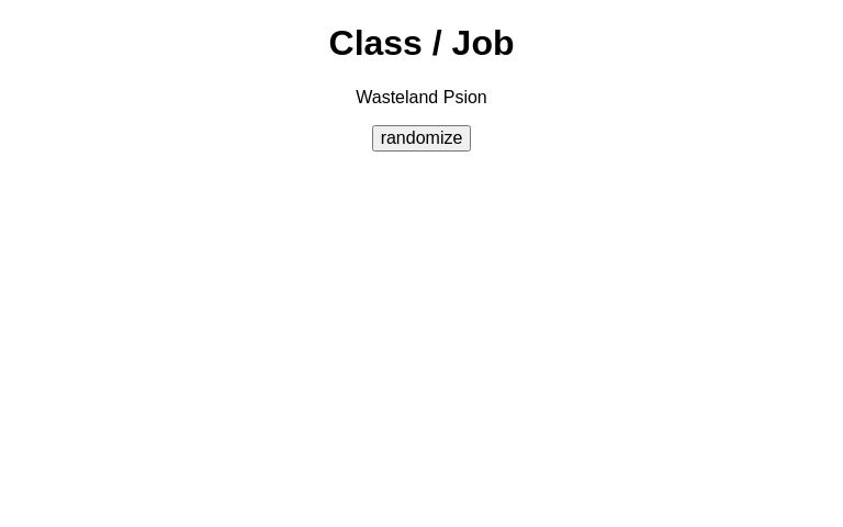 Class / Job ― Perchance Generator