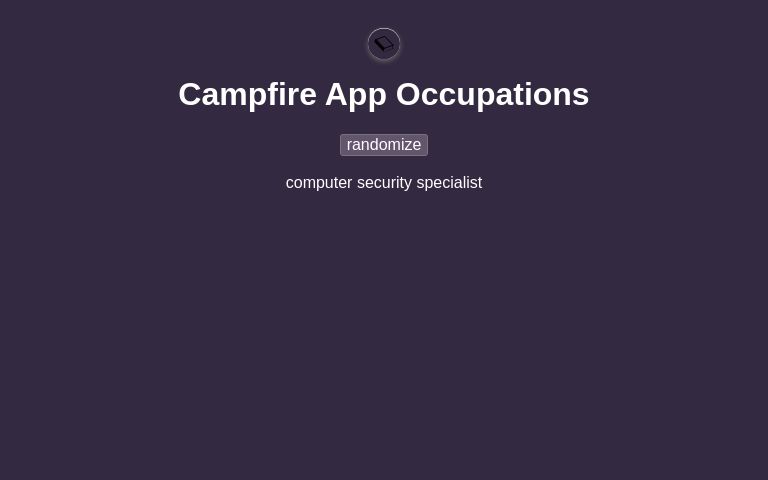 Campfire App Occupations ― Perchance Generator