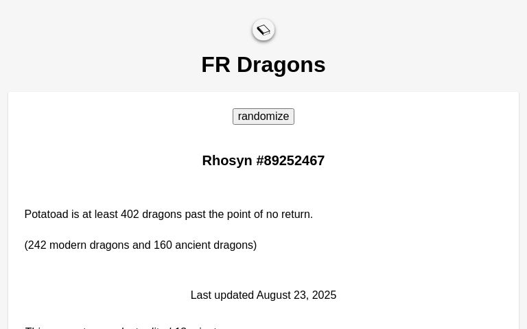 FR Dragons ― Perchance Generator