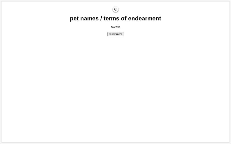 pet names / terms of endearment ― Perchance Generator